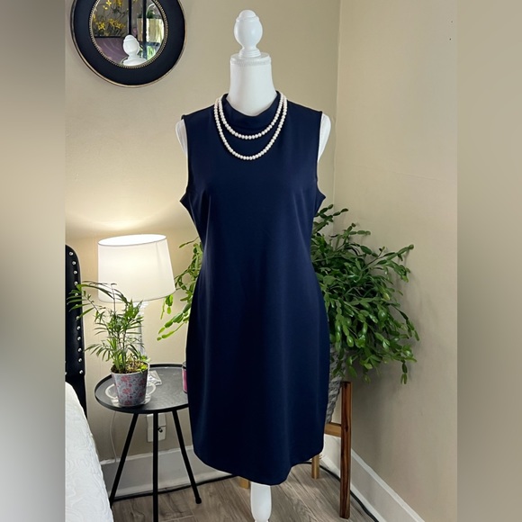 Sharagano | Dresses | Sharagano Womens Size Navy Blue Dress | Poshmark